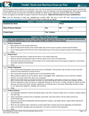 Fillable Online Sample Vomit and Diarrhea Cleaning Procedure Fax Email ...