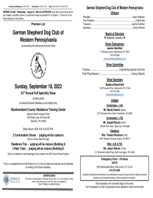Fillable Online AKC Conformation, Obedience, and AKC Rally Event ...