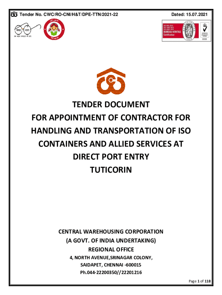 Fillable Online request for proposal - Central Warehousing Corporation Fax Email Print - pdfFiller