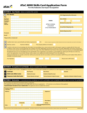 Fillable Online ATaC ARMI Skills Card Application Form Fax Email Print ...
