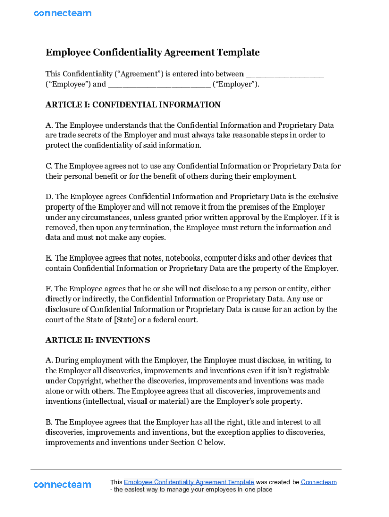 Fillable Online CIPD HR-inform - Confidentiality agreement (GDPR ...