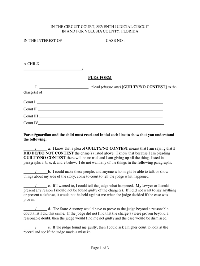 Fillable Online Violation of Probation Plea Form - Seventh Judicial ...
