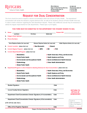 Fillable Online sph rutgers Application Requirements - Rutgers - School of Public Health Fax ...