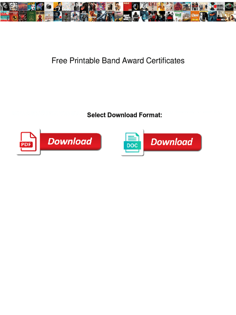 Fillable Online Free Printable Band Award Certificates. Free Printable ...