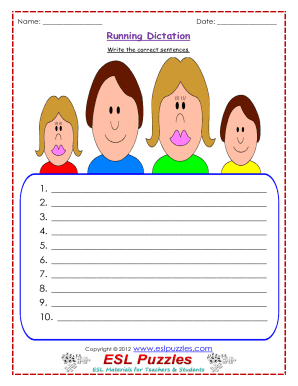 Fillable Online Running Dictation Relay Race Fax Email Print - pdfFiller