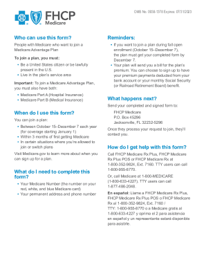 Fillable Online Individual Enrollment Form. FHCP Medicare Rx (HMO ...