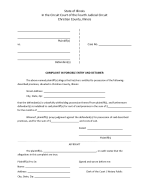Fillable Online Illinois Standardized Forms - Small Claims Complaint ...