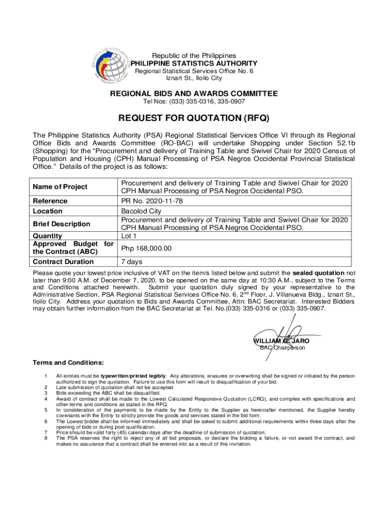 Fillable Online Population and Housing (PSA) - Philippine Statistics ...