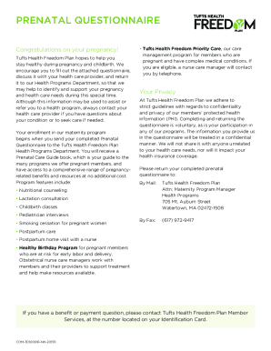 Fillable Online Prenatal Care - A Woman's Guide - Tufts Health Plan Fax ...