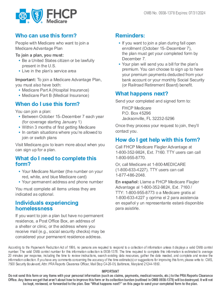 Fillable Online Who can use this form? When do I use this ... - FHCP ...