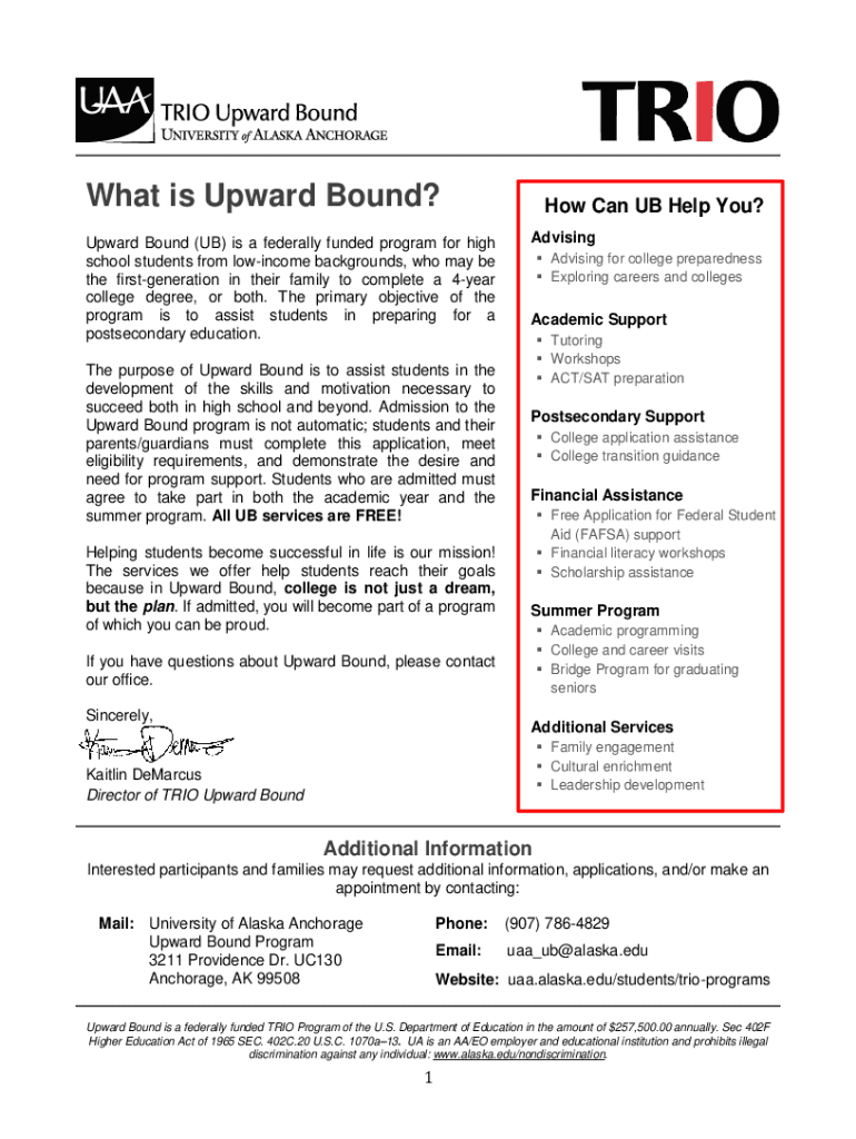Fillable Online What You Need to Know About TRIO Upward Bound Fax Email Print - pdfFiller