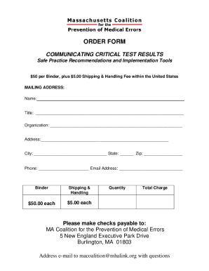 Fillable Online CTR Binder order form $50.doc Fax Email Print - pdfFiller