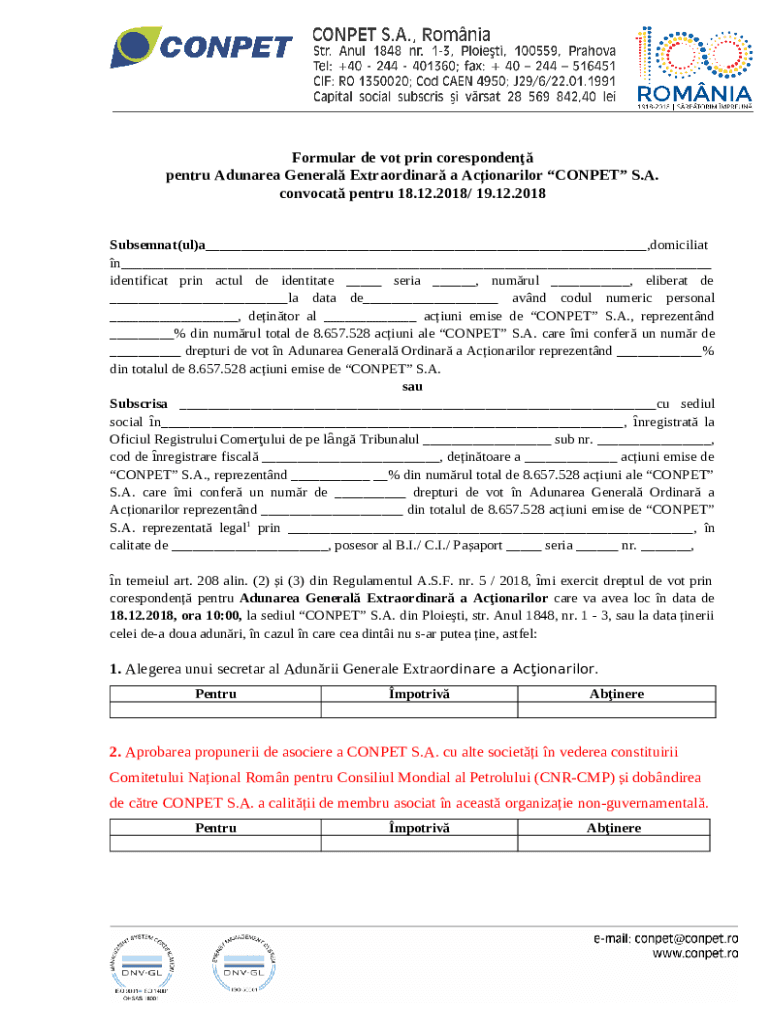 ular de vot prin coresponden Doc Template | pdfFiller