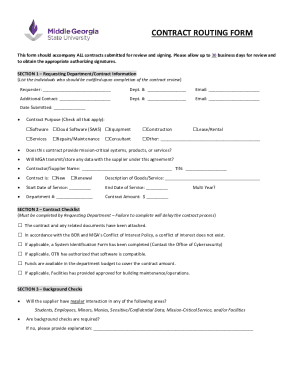 Fillable Online SIGNING AUTHORITY POLICY CONTRACT ROUTING FORM Fax ...