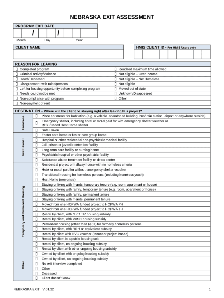 HMIS Universal Exit/Update - Adults - Rackcdn.com - ccfl unl Doc ...
