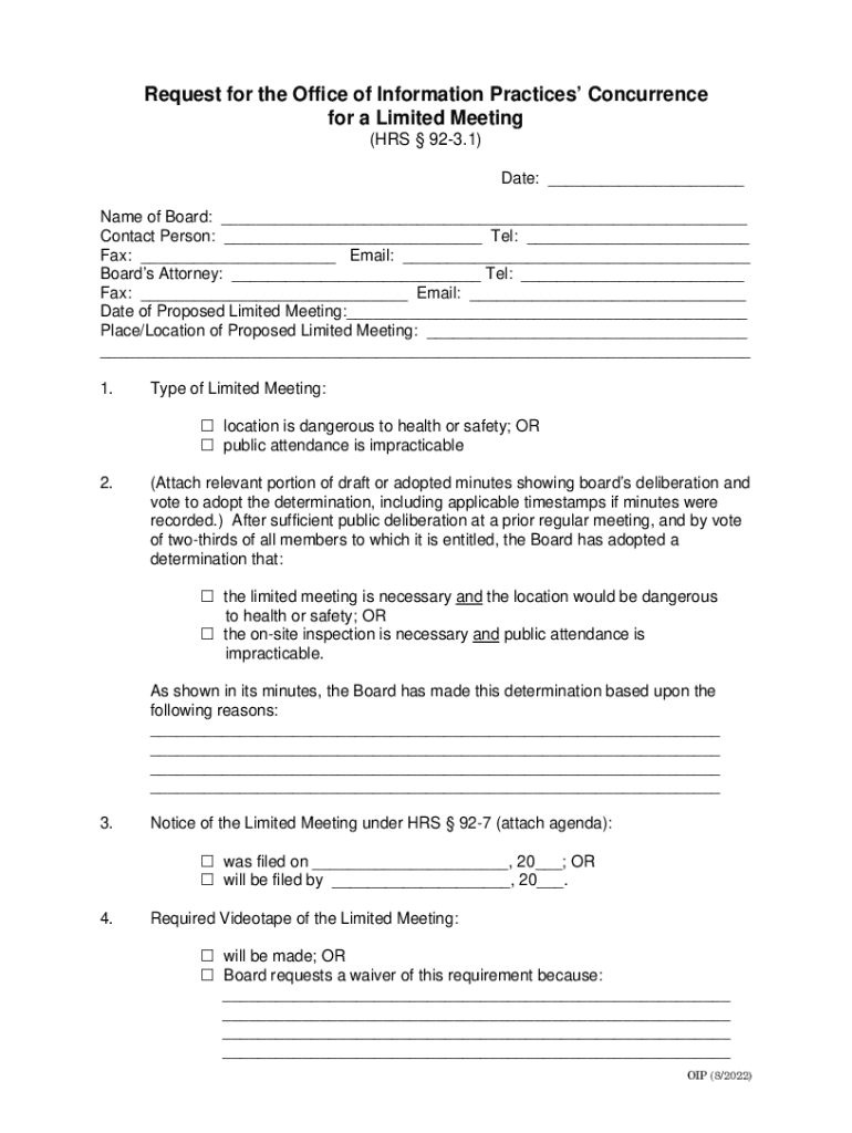 Fillable Online Request for OIP's Concurrence.pdf - Hawaii.gov Fax ...