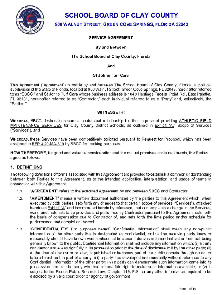 Fillable Online agenda oneclay 12. RFP 20-MA-319 Athletic Field ...