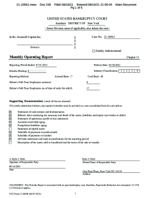 Fillable Online UST Form 11-MOR - Stretto Fax Email Print - pdfFiller