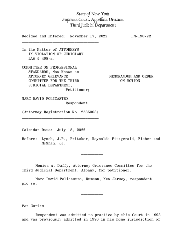 Fillable Online decisions courts state ny PM-190-22 Fax Email Print - pdfFiller