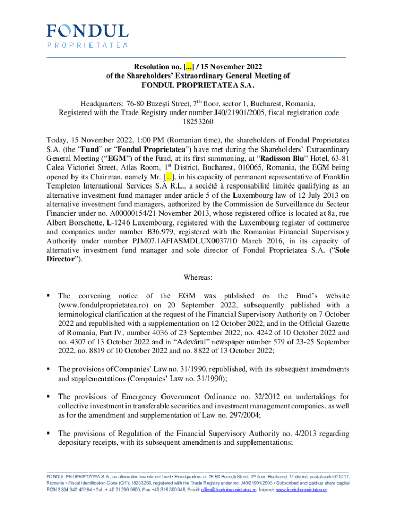Fillable Online EGM 3Resolution for approving the sale of shares held by the Company in the ...