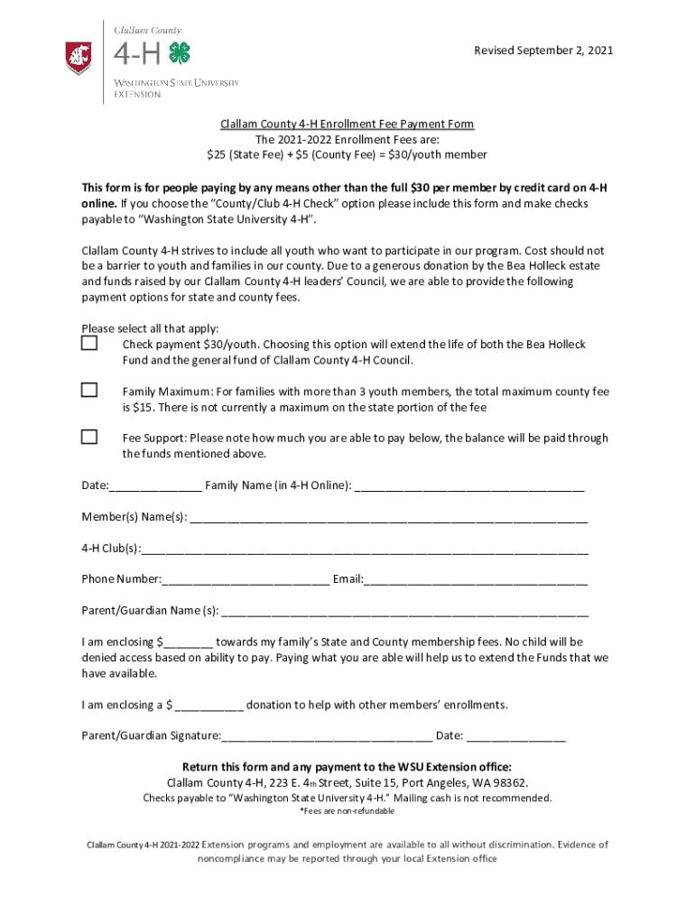 Fillable Online Enrollment Forms - Cornell Cooperative Extension Fax Email Print - pdfFiller