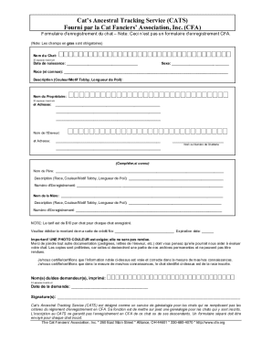 Remplissable En Ligne This is not a CFA Registration form - Cat ...