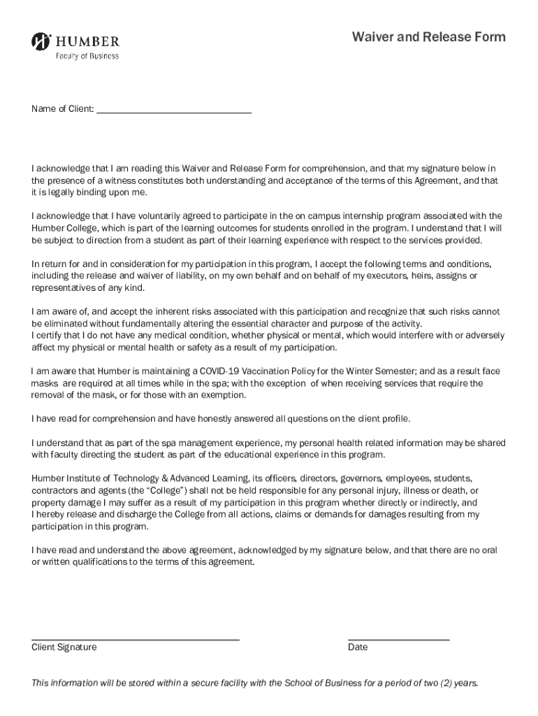 Fillable Online Electronic Signatures on Waiver and Release Forms Fax ...