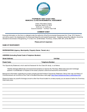 Fillable Online PIC Comment Sheet.docx Fax Email Print - pdfFiller