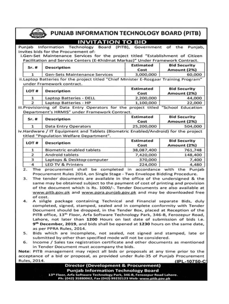 Fillable Online PROVISIONING OF GEN-SET MAINTAINANCE Fax Email Print ...