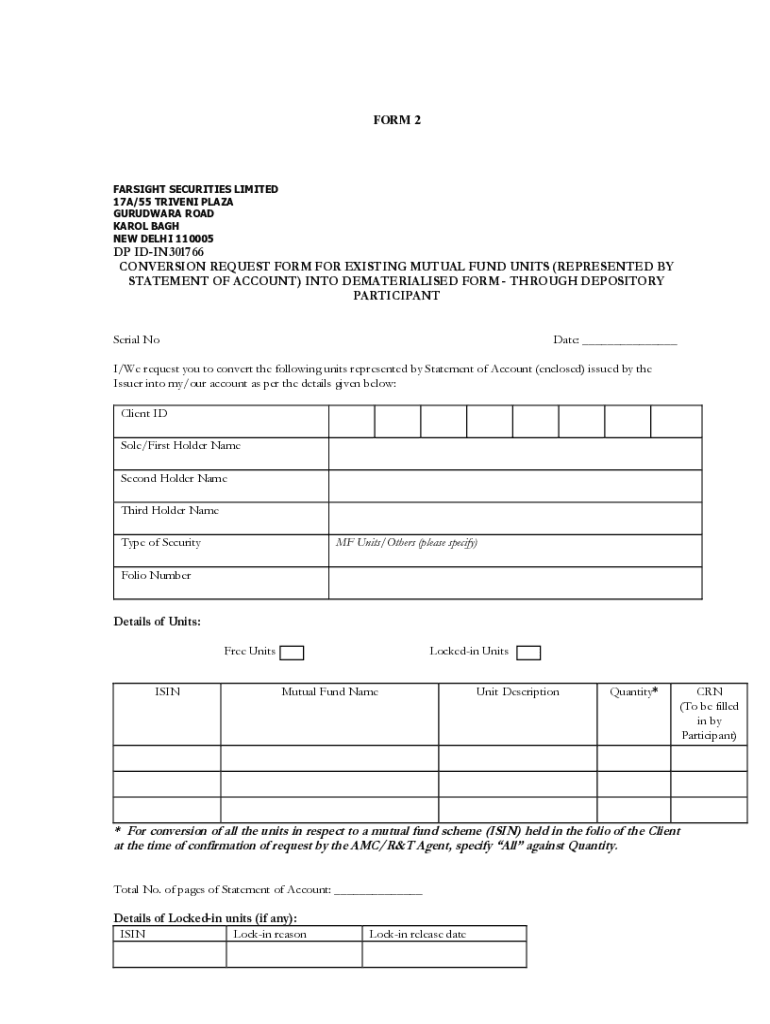 Fillable Online Annexure18.1 For conversion of existing Mutual Fund ...