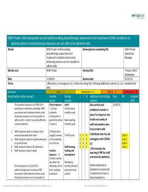 Fillable Online Risk assessment form. Enter Sub-Title Of Policy Fax ...