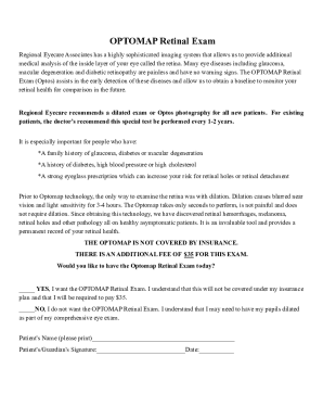 Fillable Online OPTOMAP Retinal Exam Form (USE) - cloudfront.net Fax ...