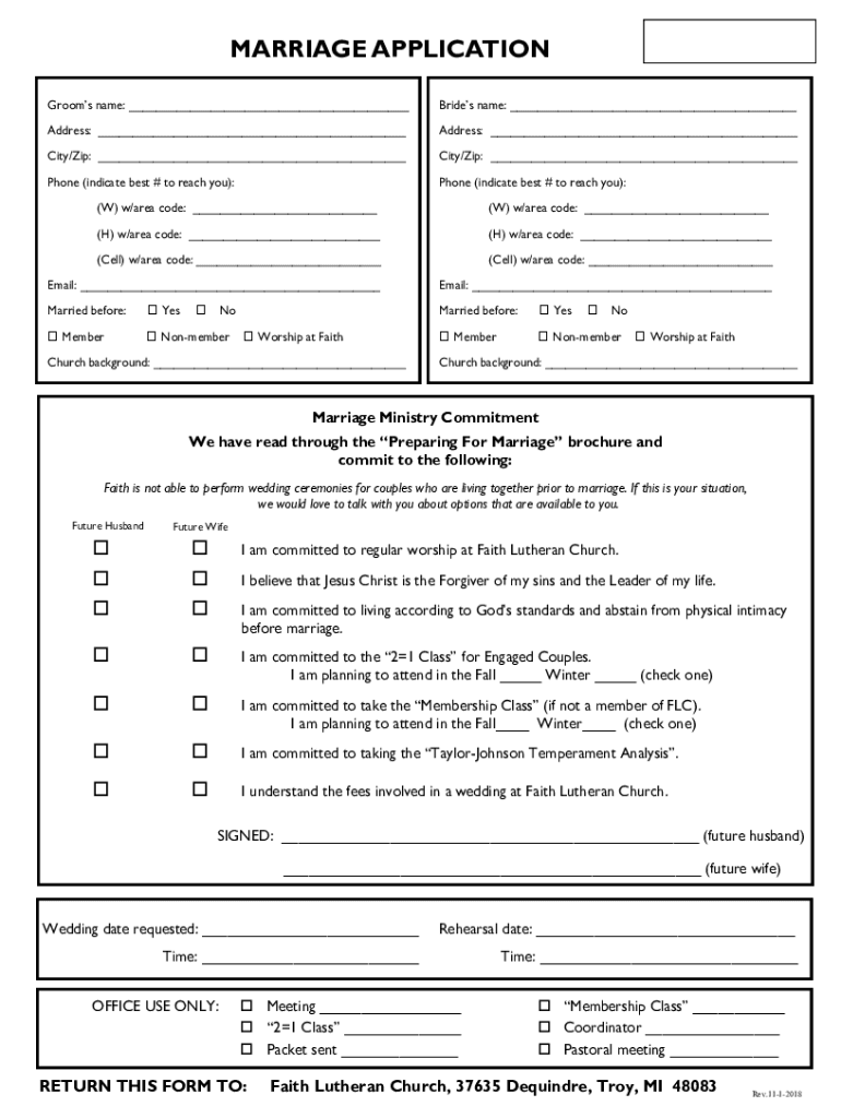 Fillable Online Wisconsin Marriage Certificate Application - Eau Claire County Fax Email Print ...