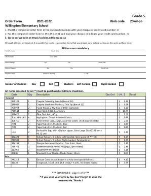 Fillable Online 22-23 Order Form - South Coast ESD Fax Email Print ...