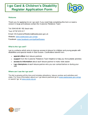 Fillable Online i-go Card & Children's Disability Register Application ...