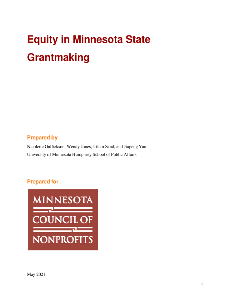 Fillable Online Equity in Minnesota State Grantmaking Fax Email Print ...