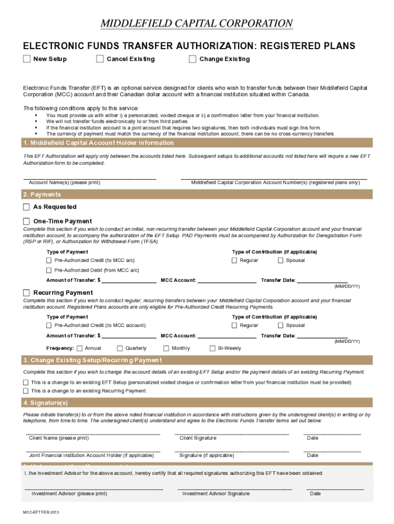 Fillable Online ELECTRONIC FUNDS TRANSFER AUTHORIZATION Fax Email Print ...