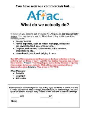 Fillable Online Aflac Product Videos - How Aflac Policies and Claims ...