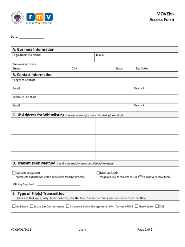 Fillable Online MOVEit Access Form - atlas rmv Fax Email Print - pdfFiller