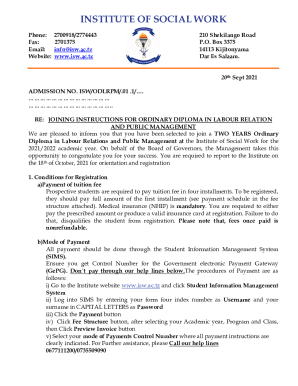 Fillable Online isw hostel allocations 2020-2021 - Institute of Social ...