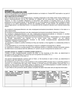 Fillable Online Integrity Declaration Form Instructions for Submitting ...