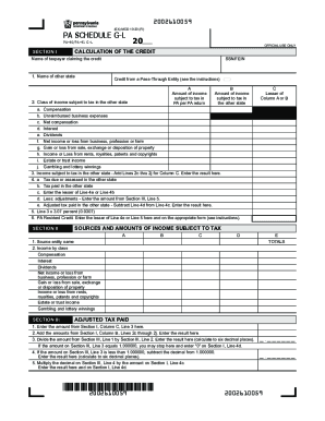 Fillable Online 2020 Personal Income Tax Forms - PA Department of ...