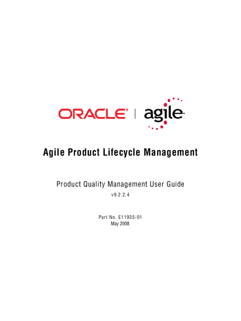 Fillable Online Oracle Agile Product Lifecycle Management For Process