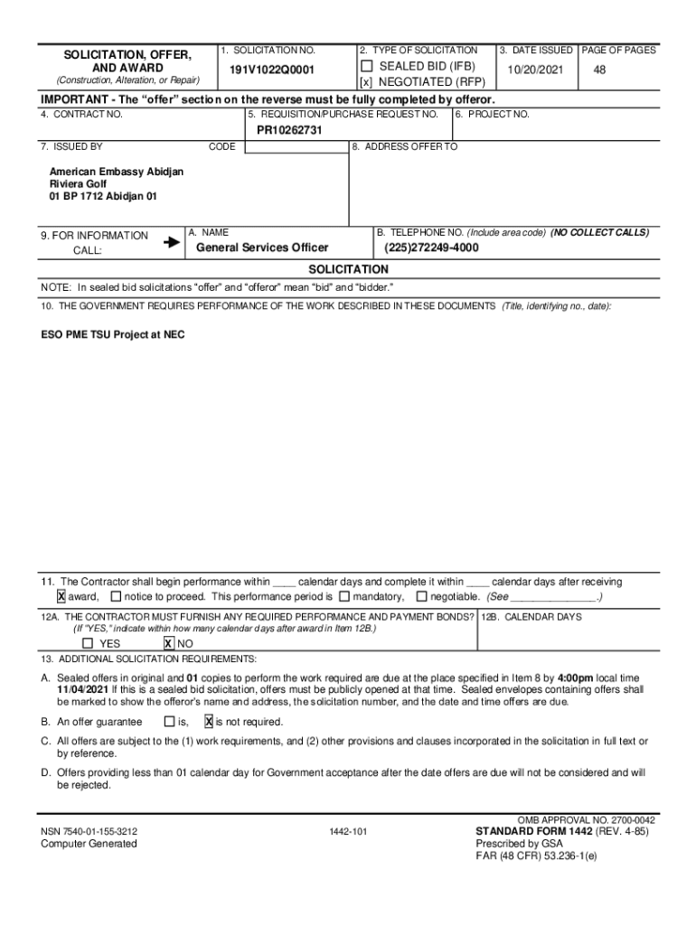 Fillable Online Part B: Bid solicitation - Task and Solutions ...
