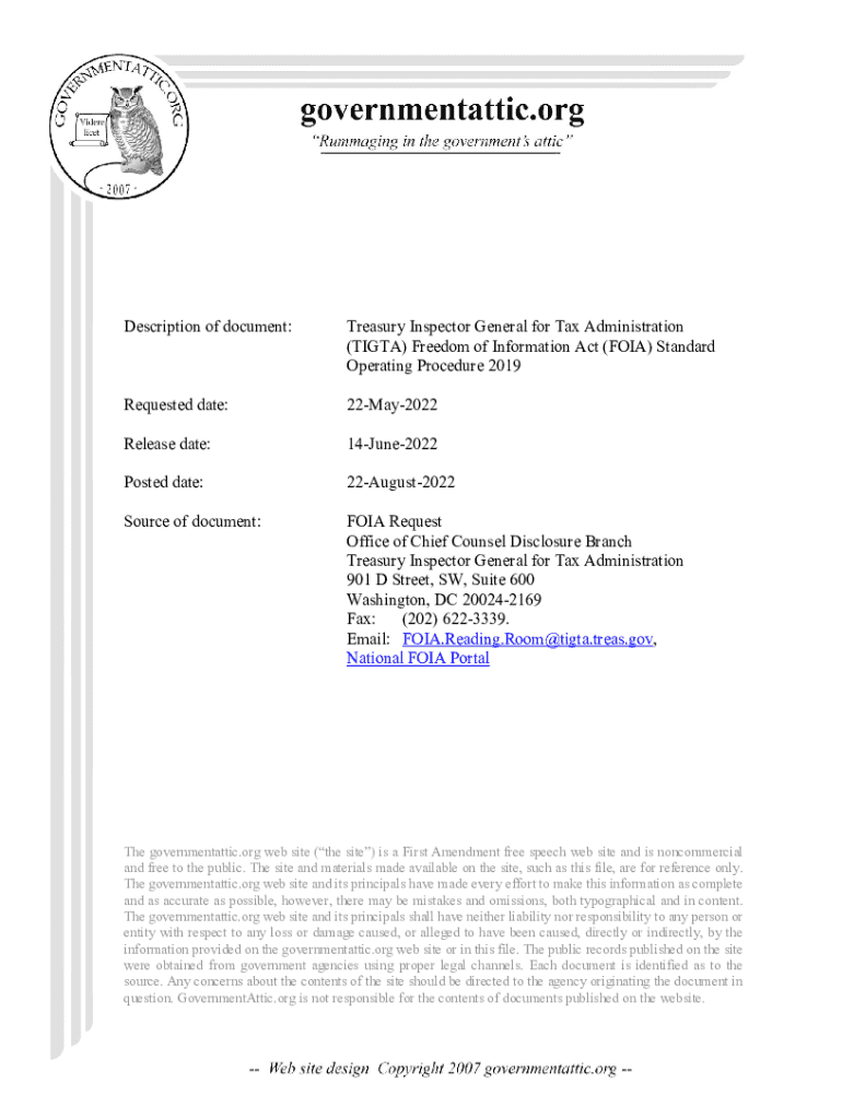 Fillable Online Treasury Inspector General for Tax Administration ...