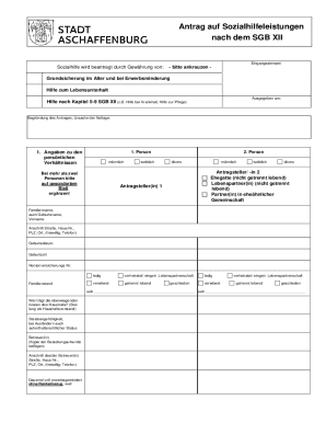 Ausfüllbar Online Antrag auf Sozialhilfeleistungen nach dem SGB XII Fax Email Drucken - pdfFiller