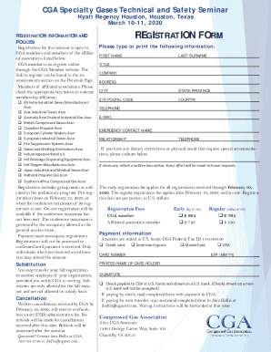 Fillable Online REGISTRATION FORM - Compressed Gas Association Fax Email Print - pdfFiller