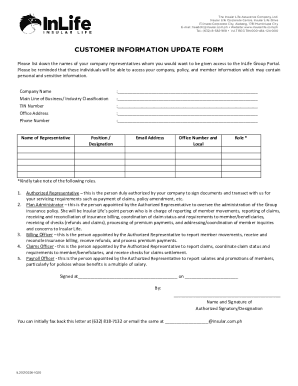 Fillable Online CUSTOMER INFORMATION UPDATE FORM - Amazon AWS Fax Email ...