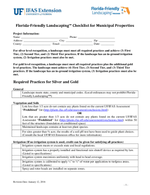 Fillable Online ffl ifas ufl IRRIGATION OR LANDSCAPING CHECKLIST FORM ...