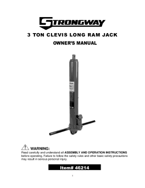 Fillable Online 3 TON FLAT BASE LONG RAM JACK OWNER'S MANUAL Fax Email ...